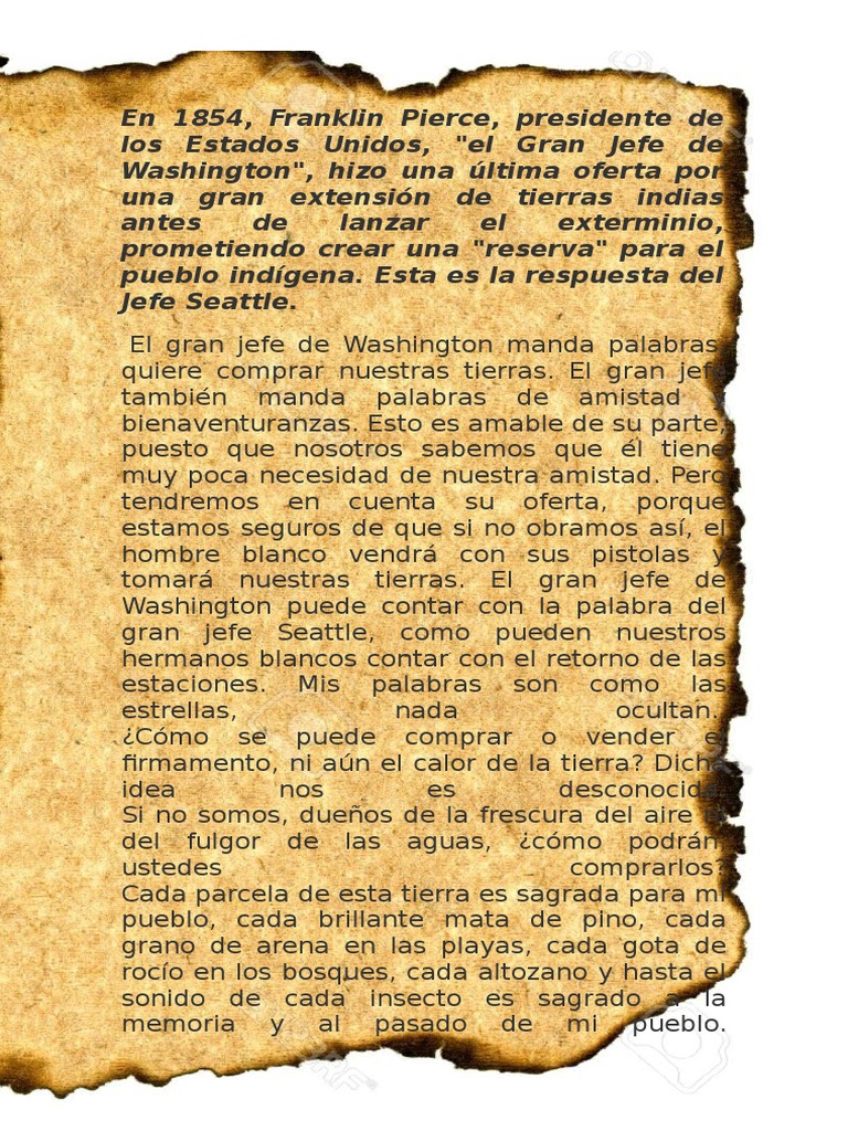 Carta Del Jefe Seattle | PDF | Derecho