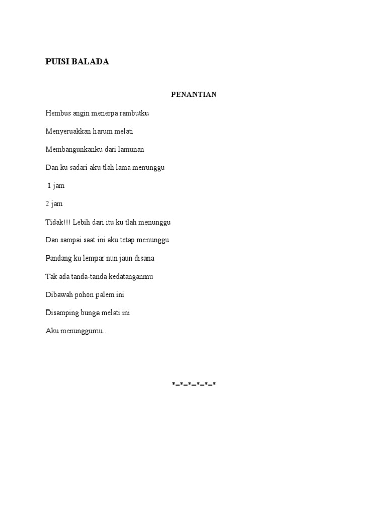 Puisi Balada | PDF