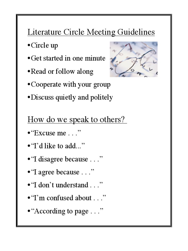 Lit Circle Meeting Guidelines | PDF
