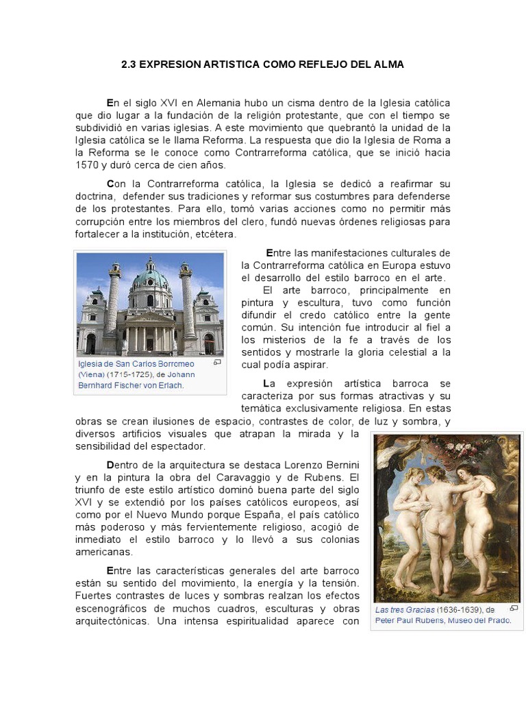 El arte barroco como manifestación cultural de la Contrarreforma ...