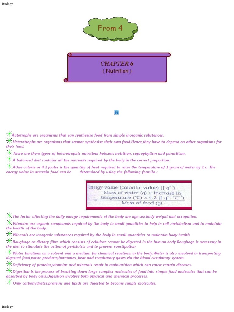 Types of Nutrition in Biology | PDF | Digestion | Nutrition