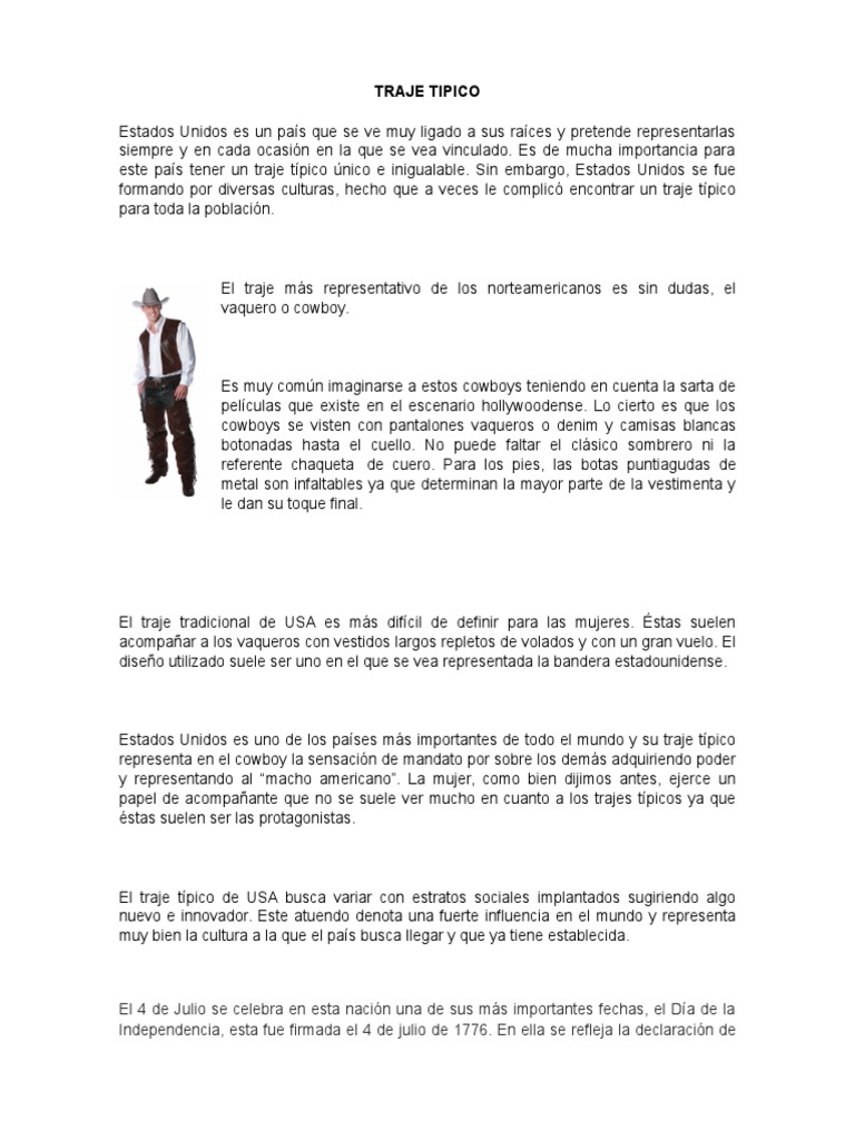 Traje Tipico Usa | PDF | Traje (ropa) | Acción de gracias