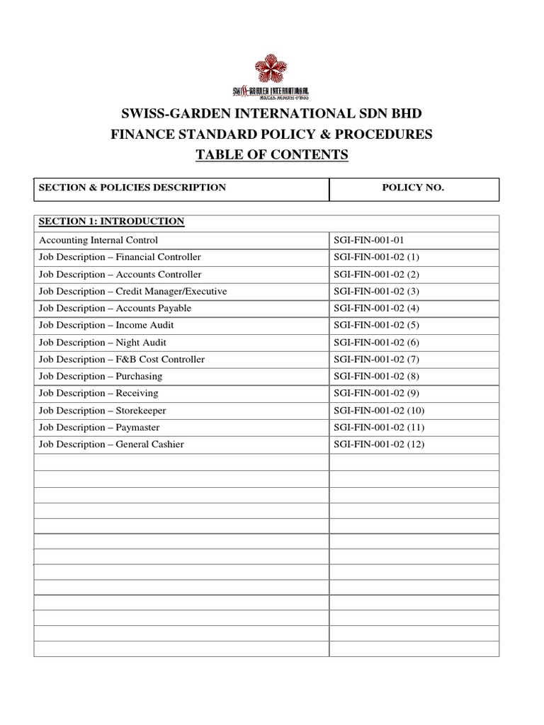 Table of Contents (A) | PDF | Accounts Payable | Banking