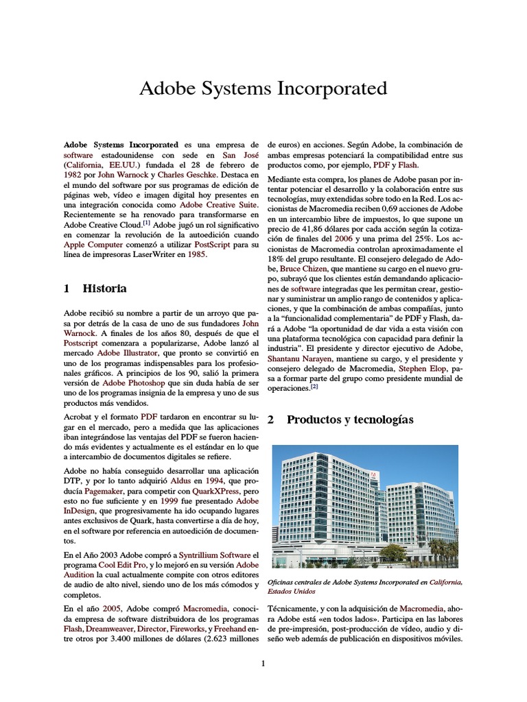 Historia y Evolución de Adobe Systems | PDF | Adobe Systems | Tipografía