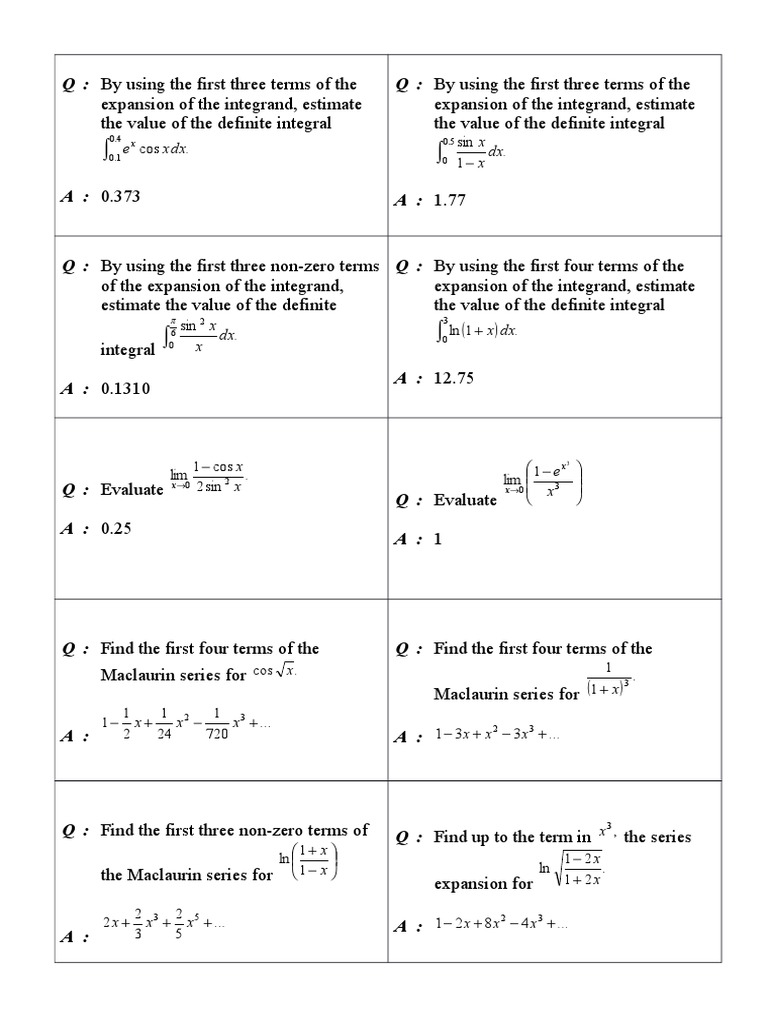 Maclaurin Series | Integral | Trigonometric Functions