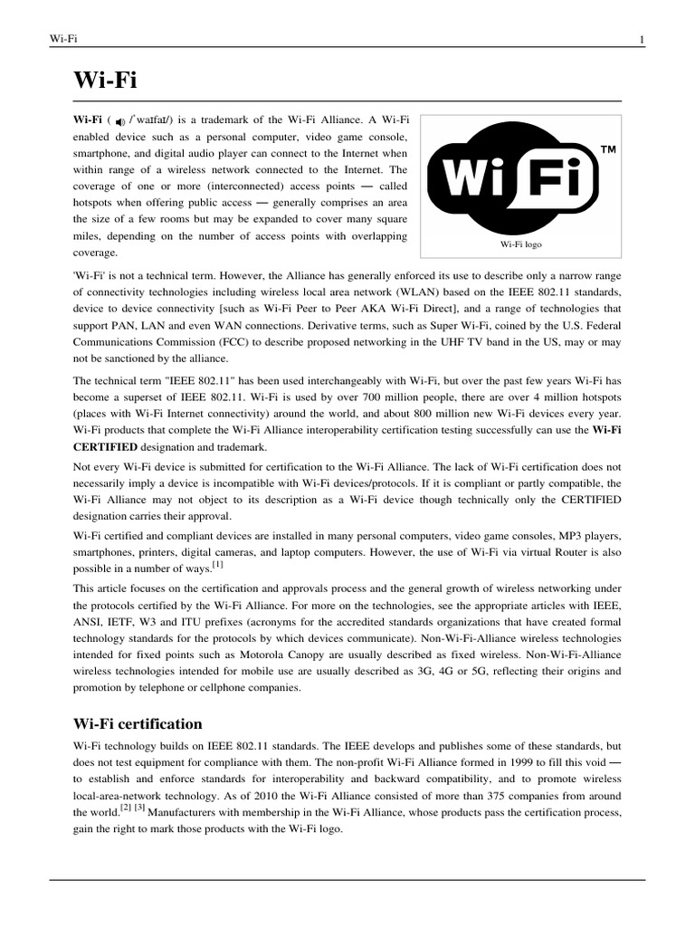 Wi Fi | PDF | Wi Fi | Wireless Lan