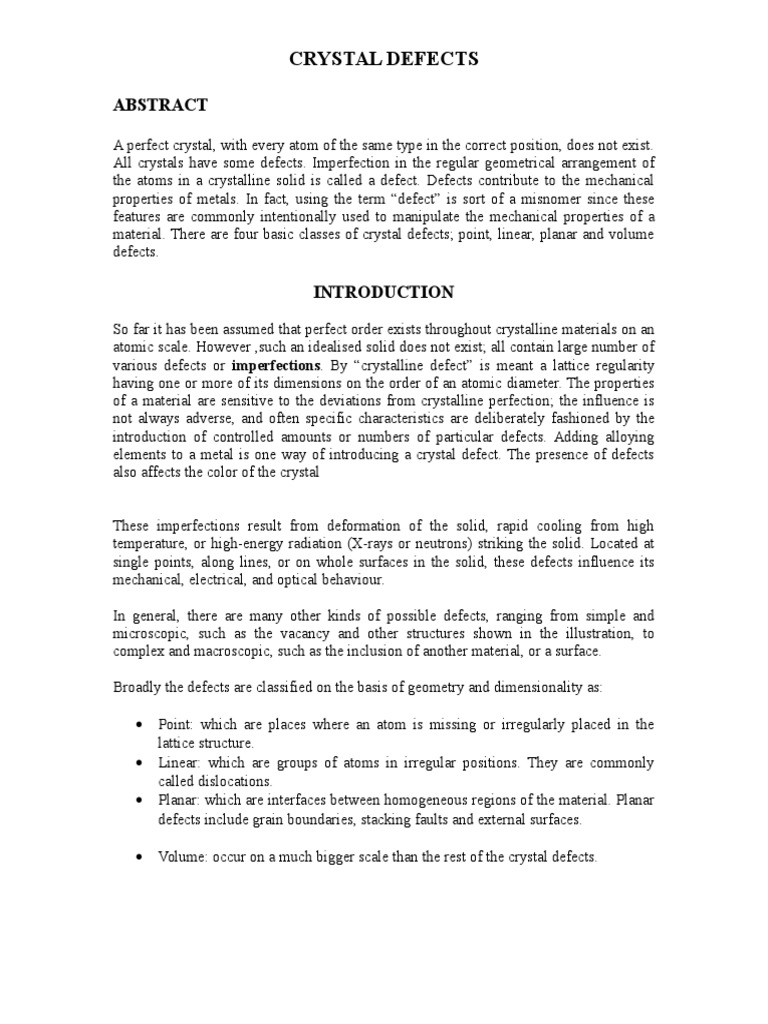 Crystal Defects | Download Free PDF | Dislocation | Crystallite