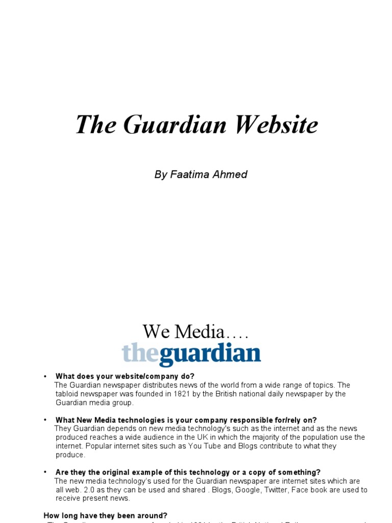 The Guardian Website | PDF | The Guardian | Newspapers