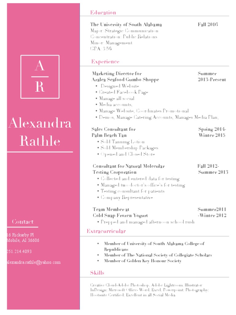 Alexandra Rathle Resume | PDF