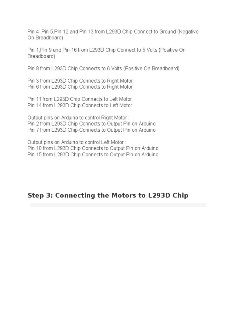 Arduino l293d Connection | PDF | Technology & Engineering