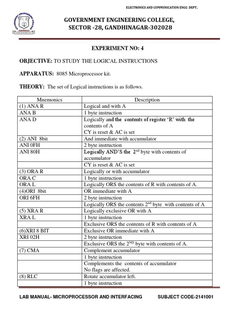 Government Engineering College, SECTOR - 28, GANDHINAGAR-302028 | PDF ...