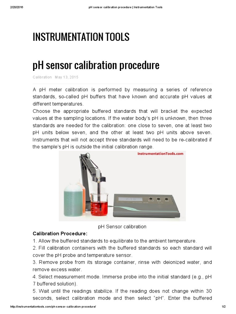 PH Sensor Calibration Procedure | PDF | Ph | Calibration