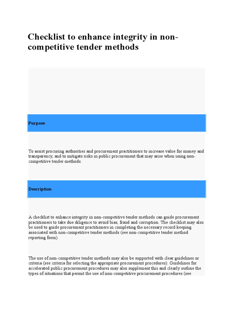 Checklist To Enhance Integrity | PDF