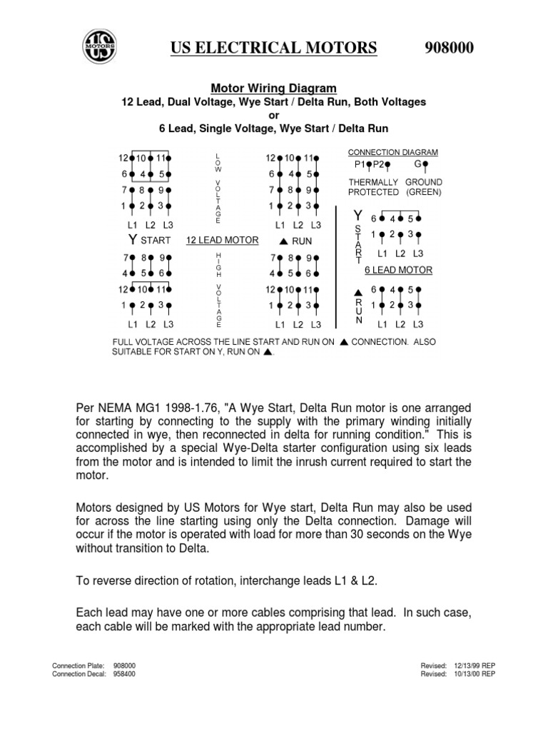 12 Lead Wye-Delta Motor Wiring Guide | PDF