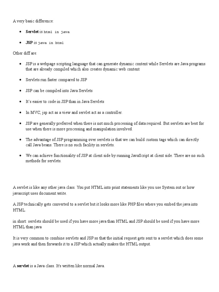 Servlet Is Jsp Is Html In Java Java In Html Pdf Java Server Pages 2353