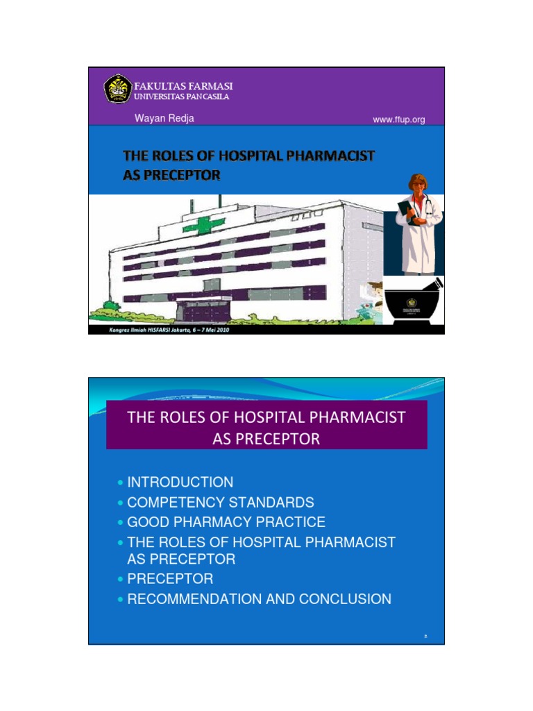The Role of Hospital Pharmacist As Preceptor | PDF | Pharmacy | Medicine