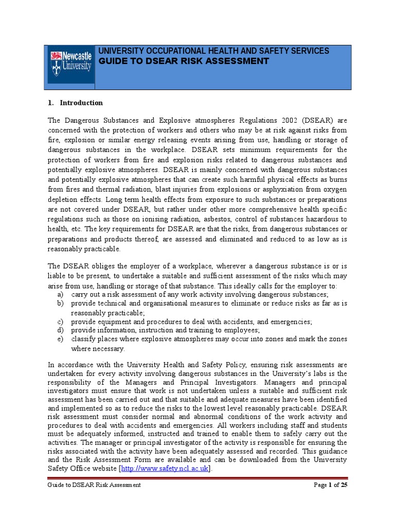 Guide To DSEAR Risk Assessment | PDF | Risk | Explosive Material