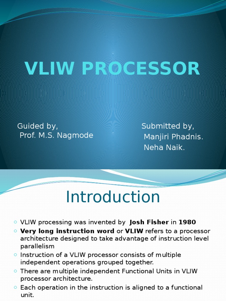 VLIW Processor Architecture Guide | PDF | Instruction Set | Central Processing Unit