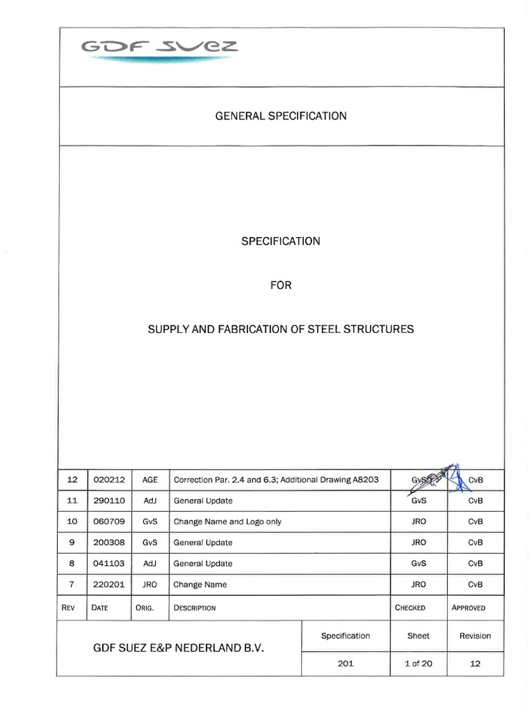 Structural Steel Specification for Offshore Platforms | PDF ...