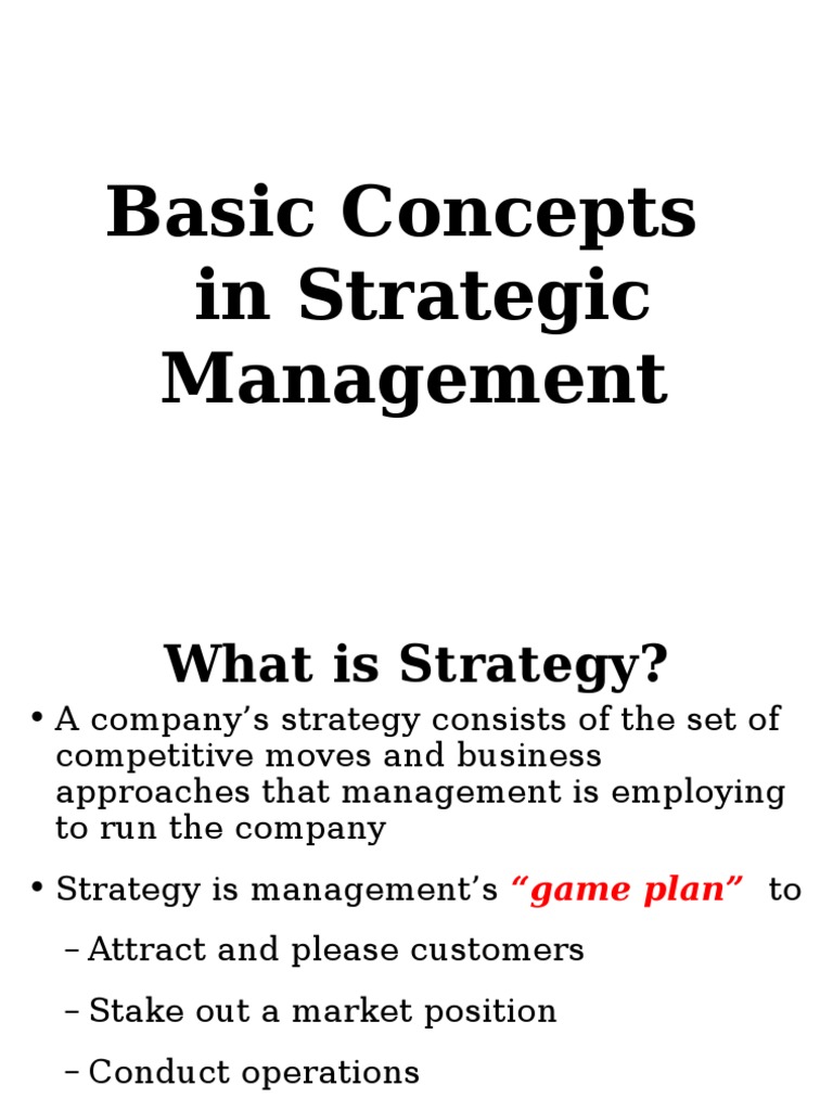 Key Concepts in Strategic Management | PDF | Strategic Management ...