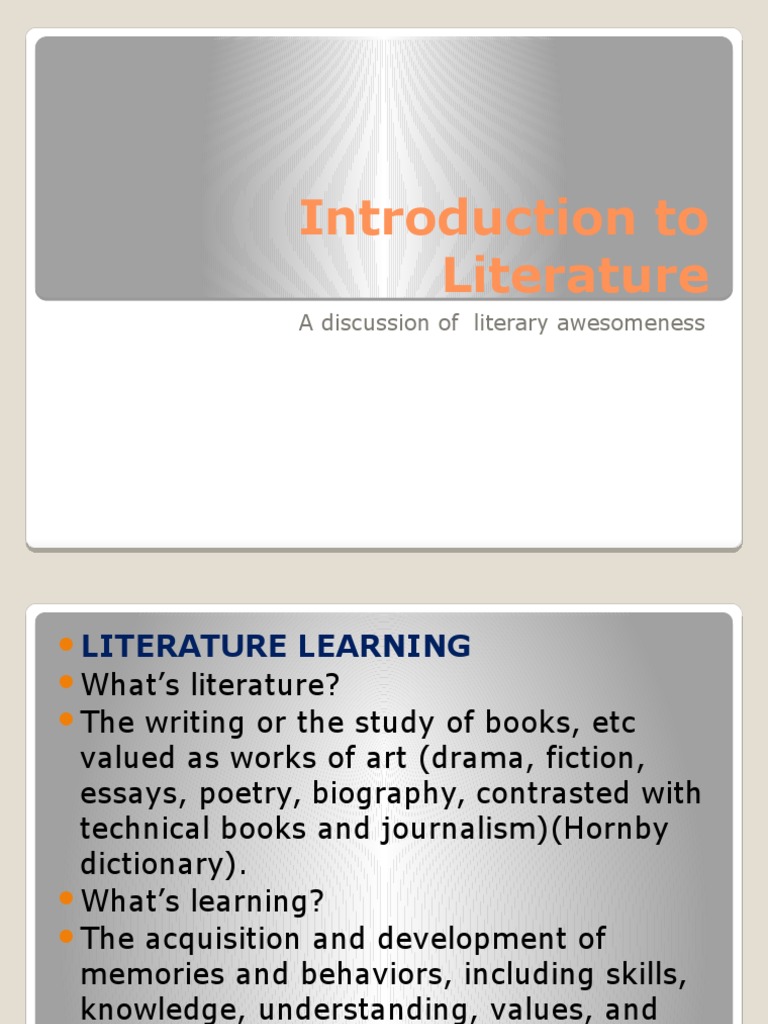 1st Material Introduction To Literature | PDF | Poetry | Emotions