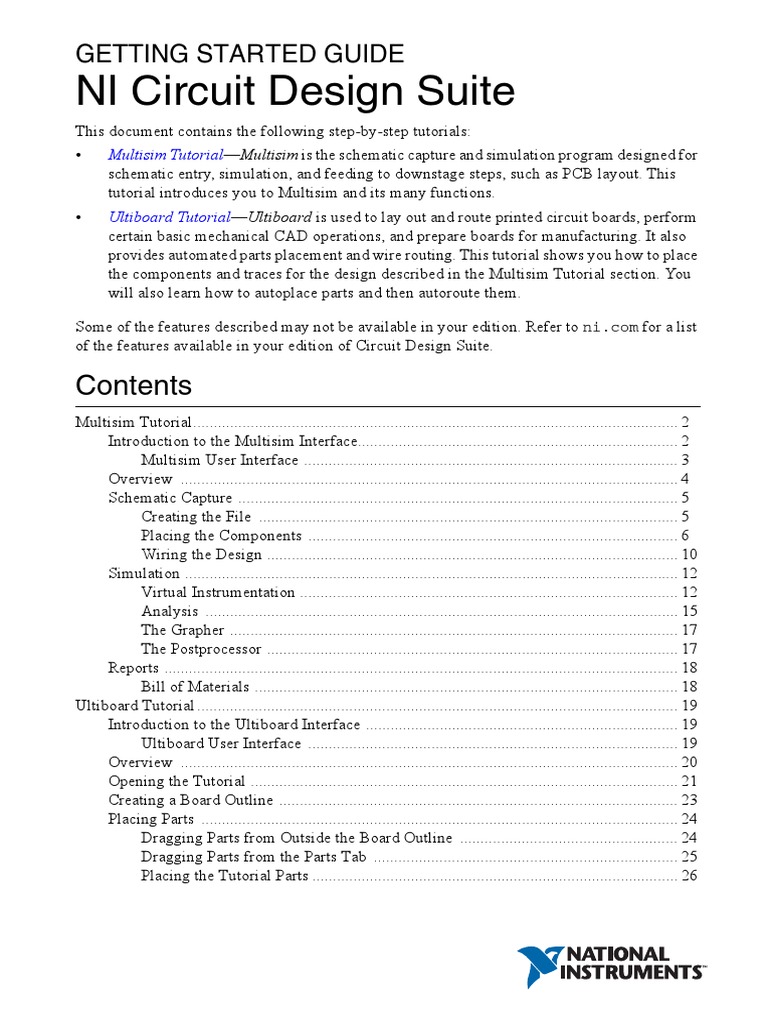 Getting Started With NI Circuit Design Suite | PDF | Operational Amplifier | Electronic Design ...
