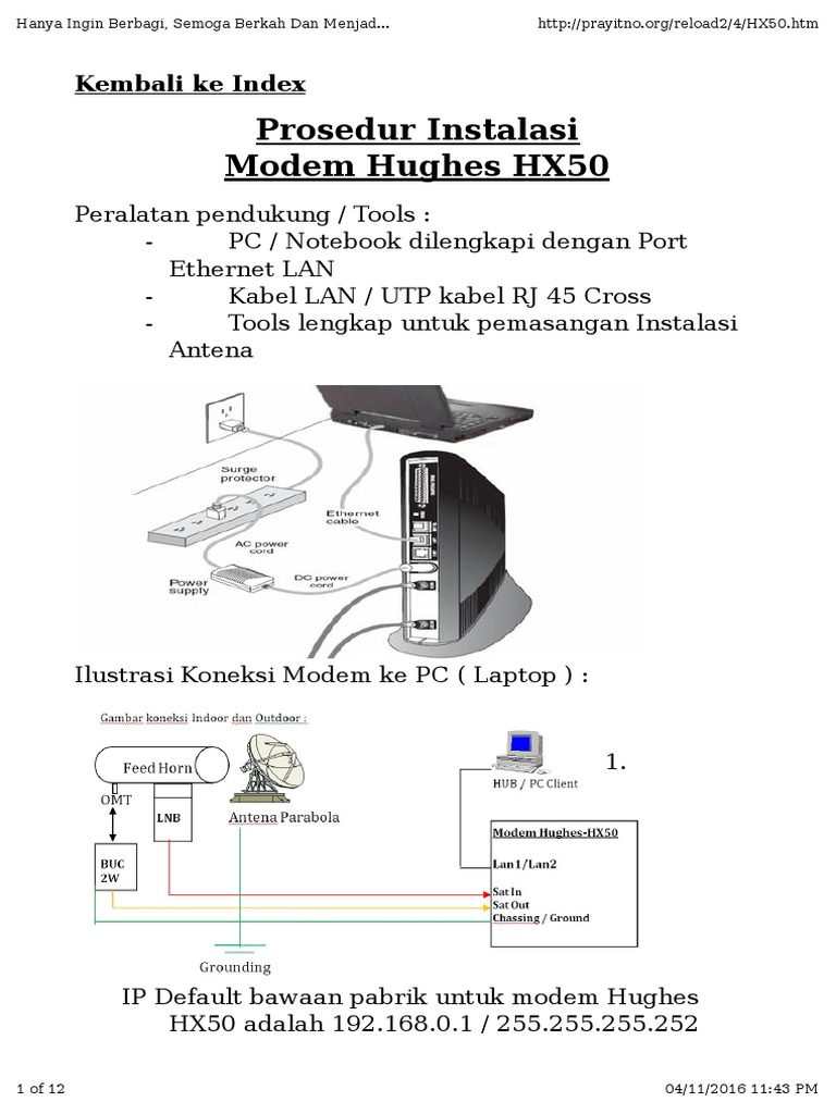 Stup Modem Hughes HX50 | PDF