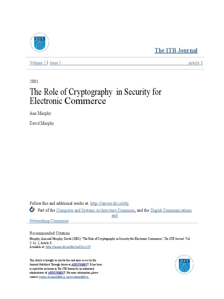 The Role of Cryptography in Security For Electronic Commerce | PDF ...