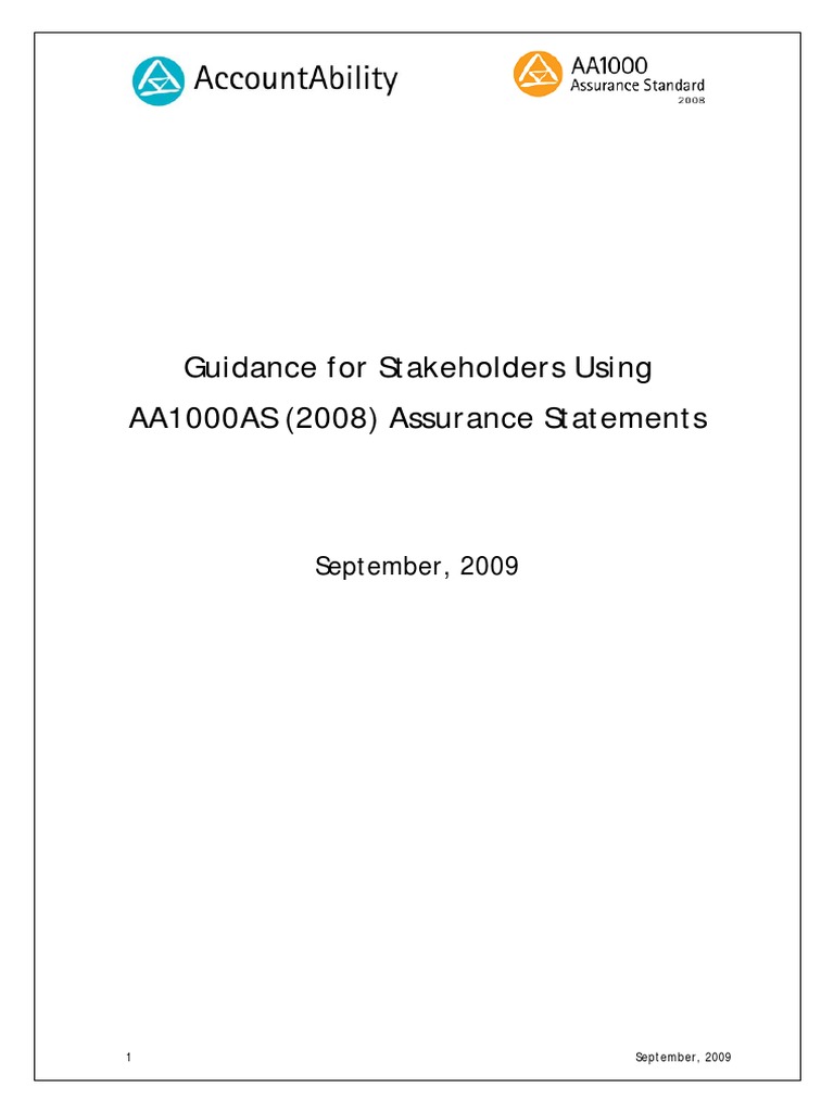 Stakeholder Guide to AA1000AS Assurance | PDF | Evaluation ...