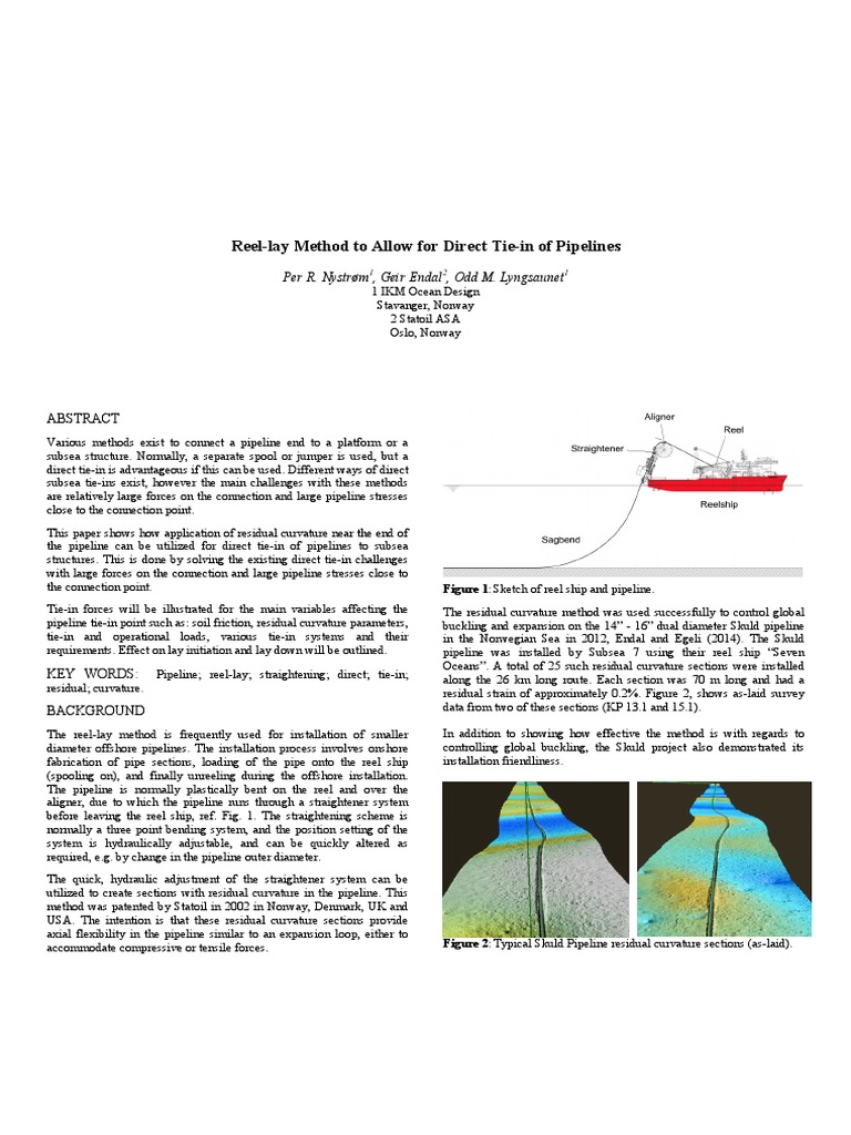 2015-TPC-0930 Reel-Lay Method To Allow For Direct Tie-In of Pipelines ...