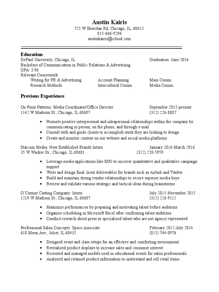 Current Resume 1 | PDF | Career & Growth | Business