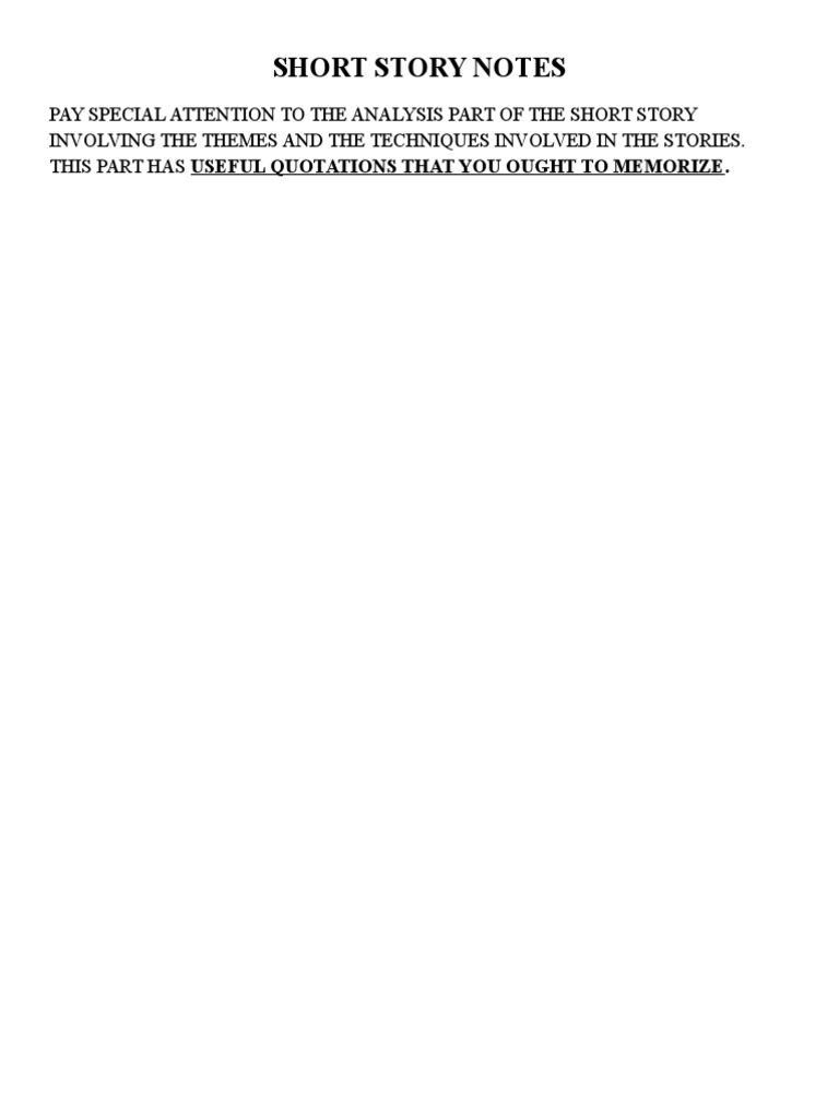 English B Notes | PDF | Narration | Jealousy