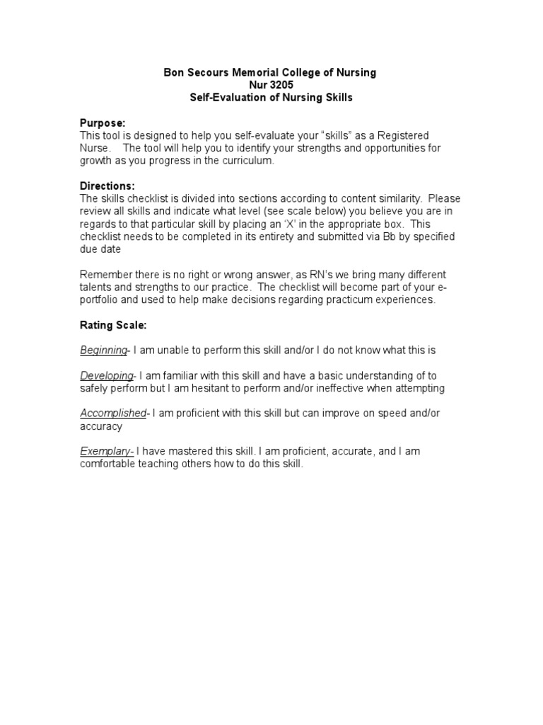 RN Skills Checklist - Module 1 | PDF | Intravenous Therapy ...