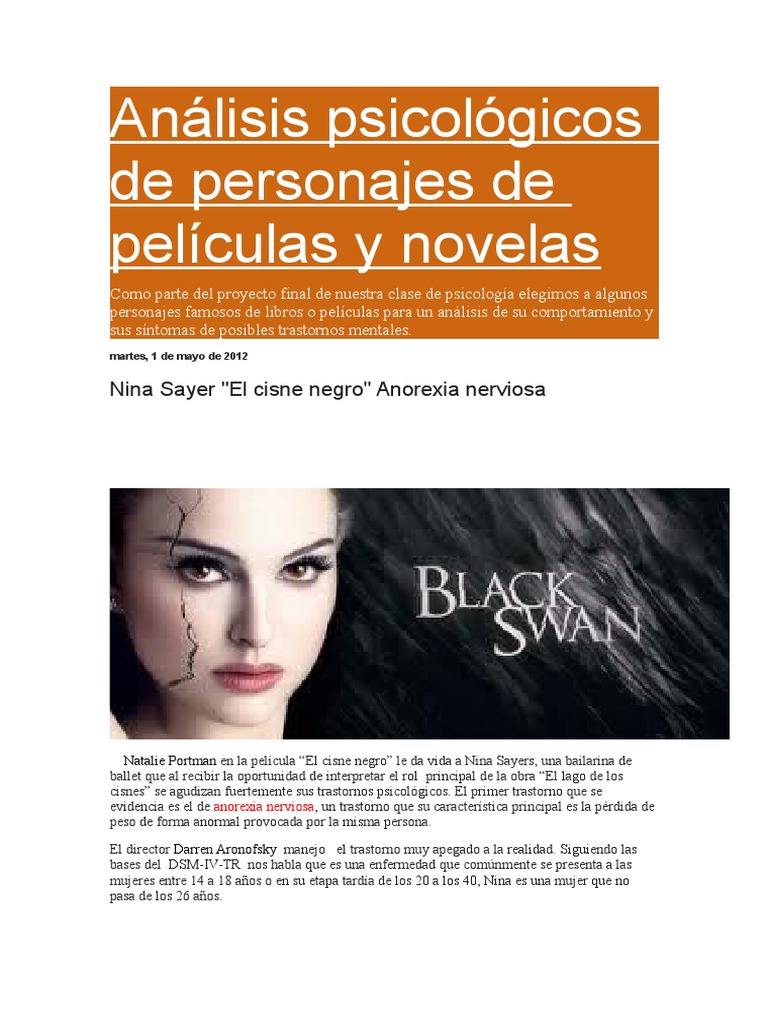 Análisis Psicológicos de Personajes de Películas y Novelas | PDF ...