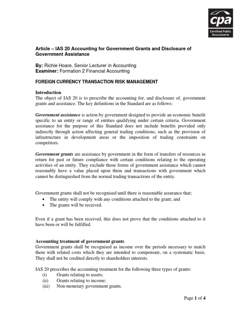 Govt Grant Example | Depreciation | Income Statement | Free 30-day ...