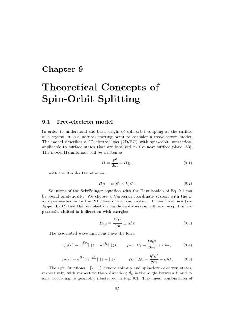 Spin Orbit Coupling | Download Free PDF | Atomic Orbital | Theoretical ...