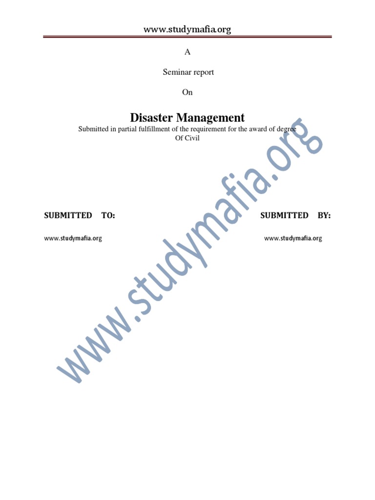 Civil Disaster Management Report | PDF | Volcano | Emergency Management