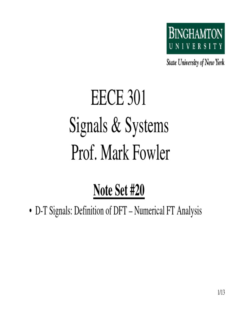 DFT Definition | PDF | Discrete Fourier Transform | Fast Fourier Transform