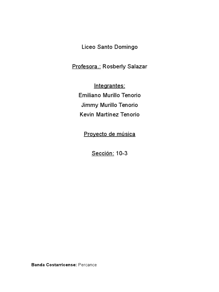 Historia de la Banda Costarricense Percance | PDF | Costa Rica | Musica ...