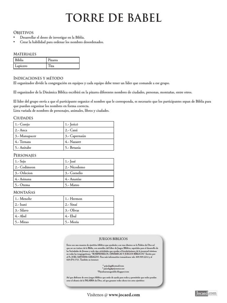 Torre de Babel-Juego | PDF