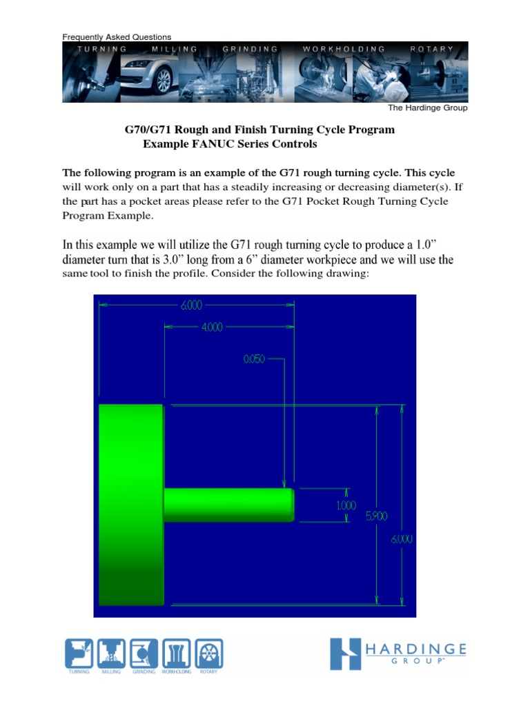 G71 Rough Turning Cycle Example | PDF