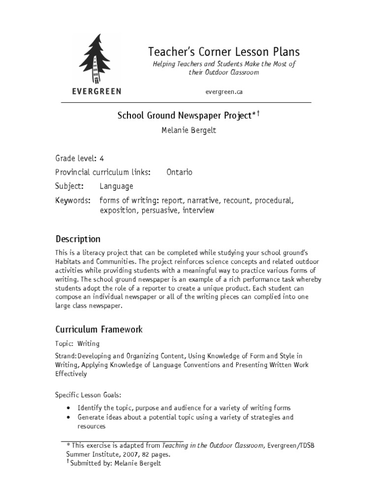 School Ground Newspaper - Grade 4 | PDF | Newspapers | Teachers