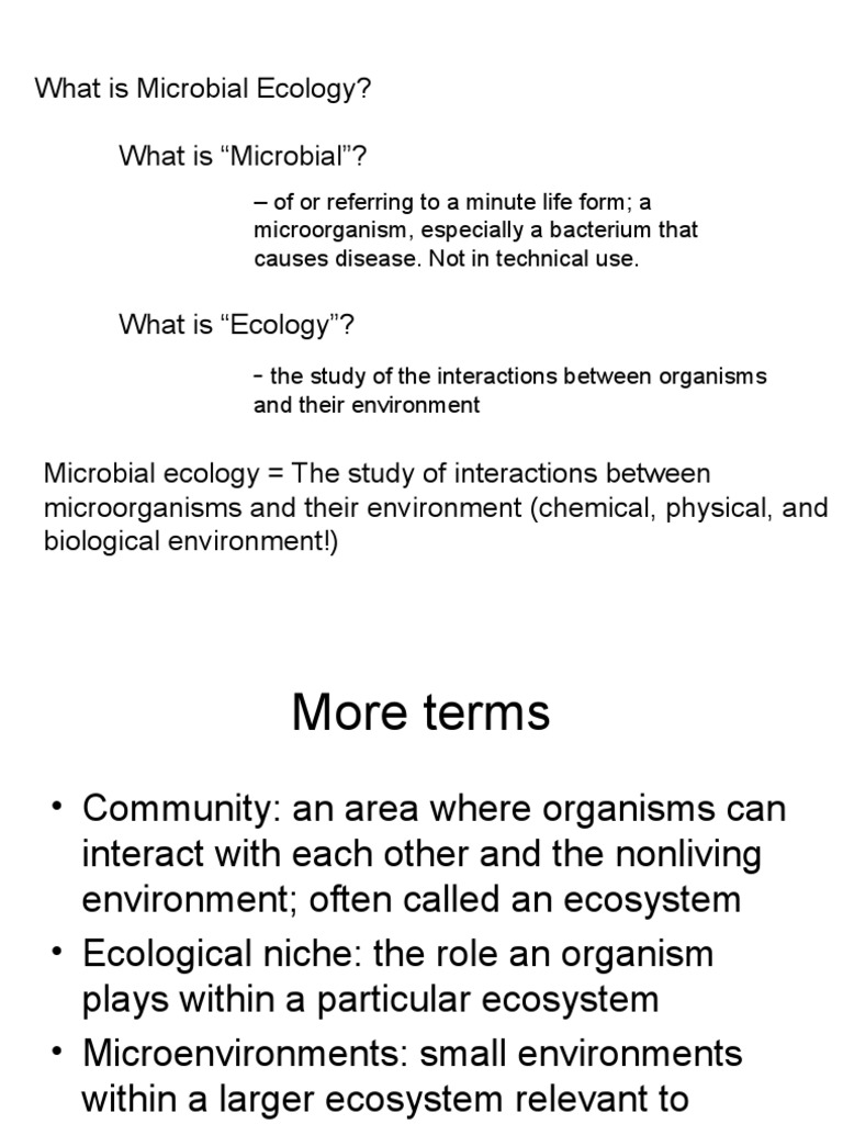 What Is Microbial Ecology? What Is "Microbial"? | PDF | Nitrate ...