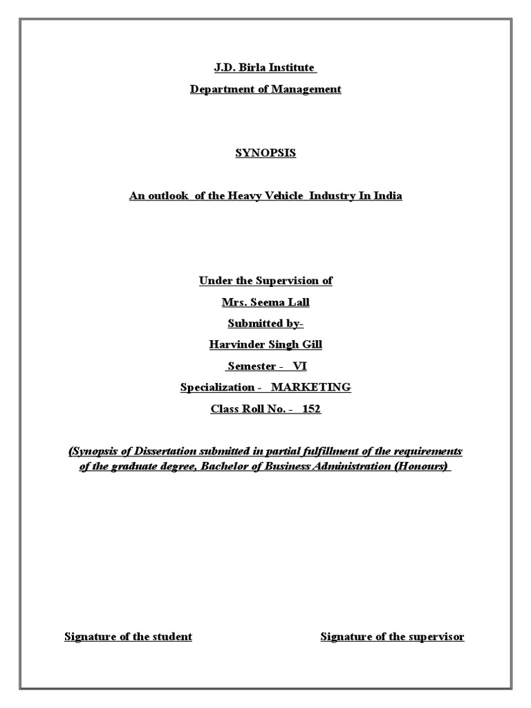 Project Synopsis | PDF | Business | Science