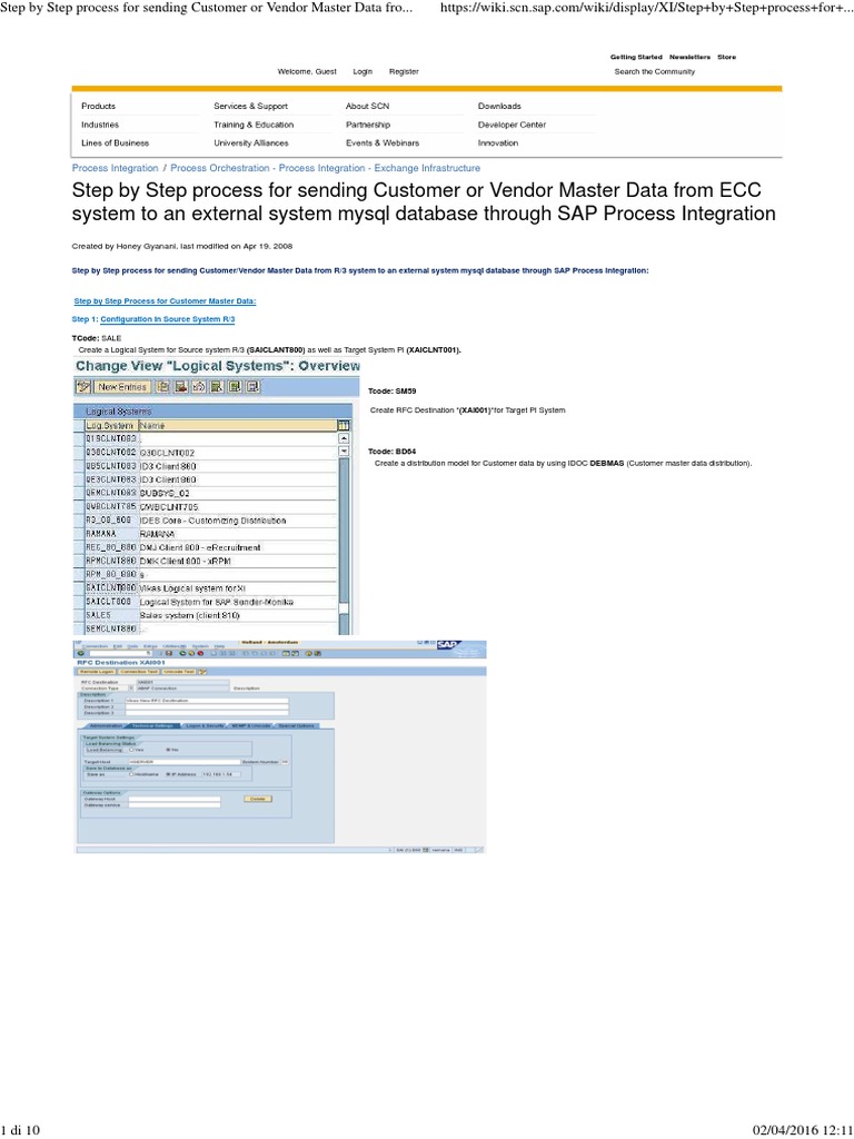 Step by Step Process For Sending Customer or Vendor Master Data From ... Step by Step Process For Sending Customer or Vendor Master Data From ...