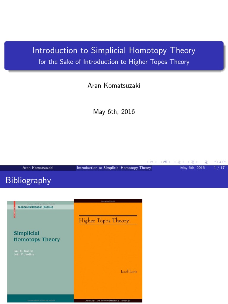 Introduction To Simplicial Homotopy Theory | PDF | Topology | Category Theory