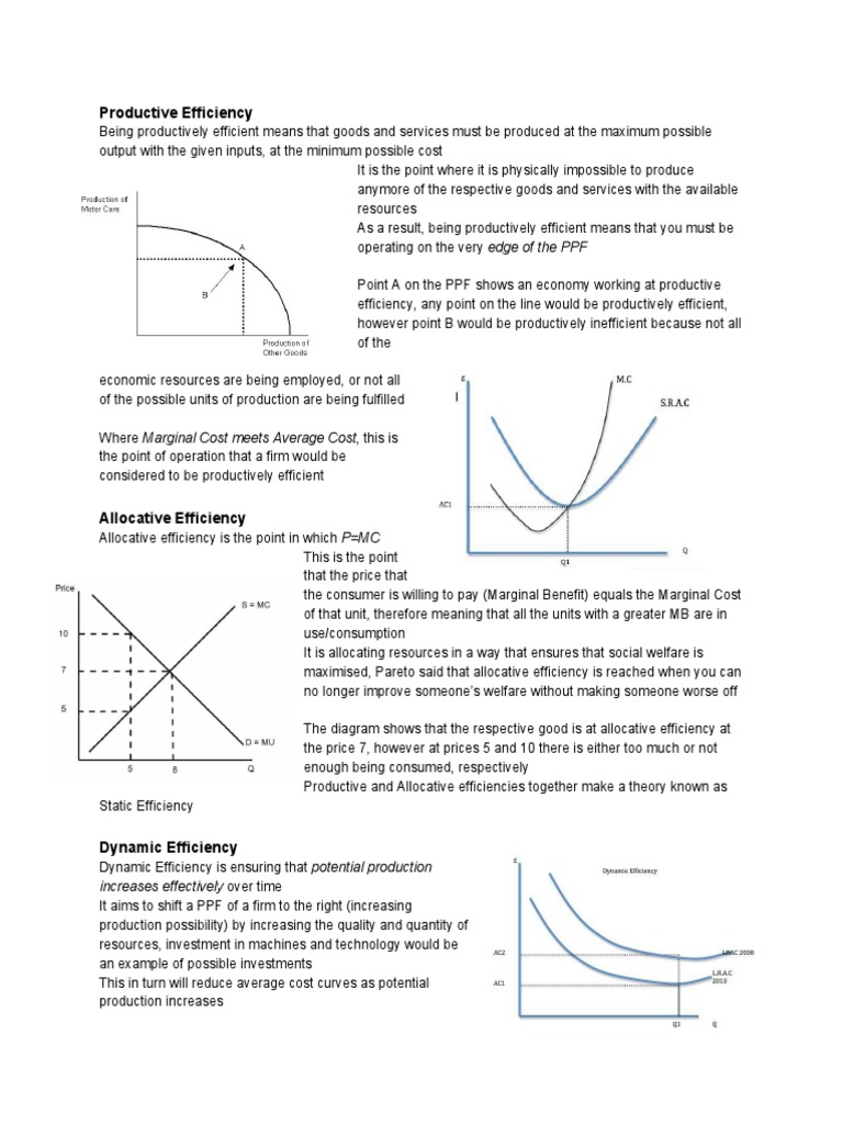 Productive Efficiency: Edge of The PPF | PDF