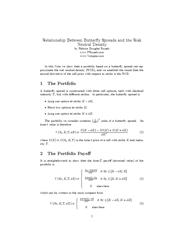 Butterfly Spread and The RND | PDF | Option (Finance) | Analysis
