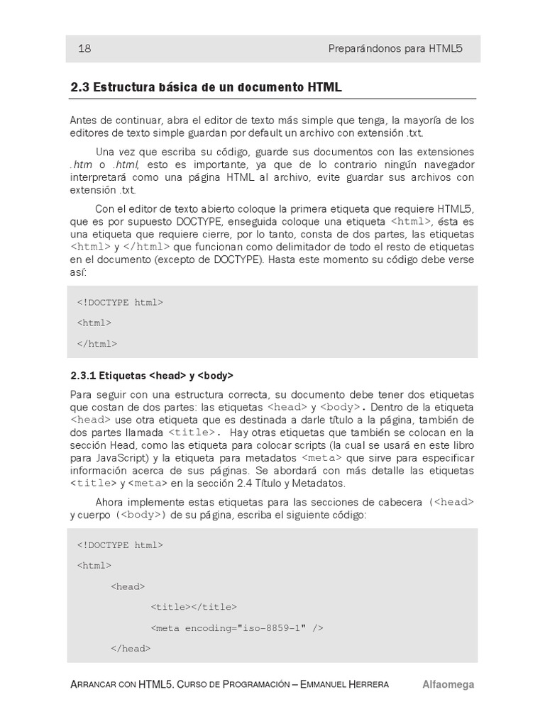 Arrancar Con HTML5 Parte 5 | PDF | HTML | Metadatos