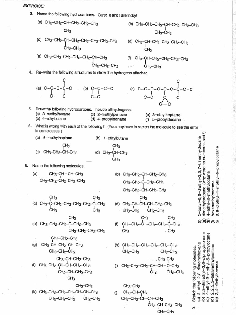 Organic Chemistry Hebden Questions | PDF